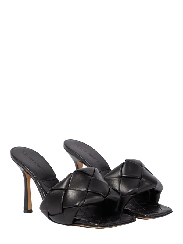 Bottega Veneta Lido Leather Sandals - Black