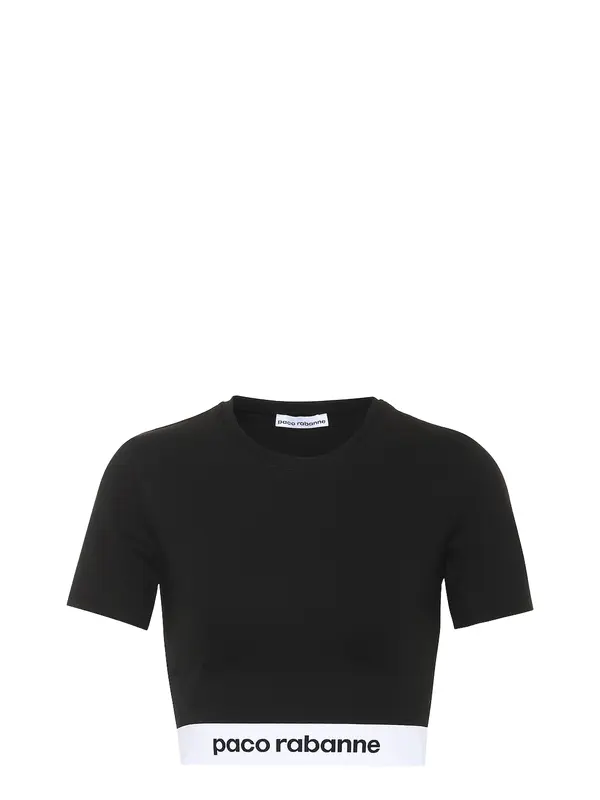 Rabanne Jersey Crop Top - Black