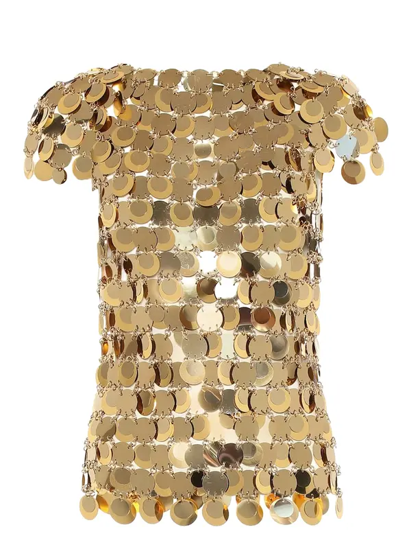 Rabanne Embellished Top - Gold