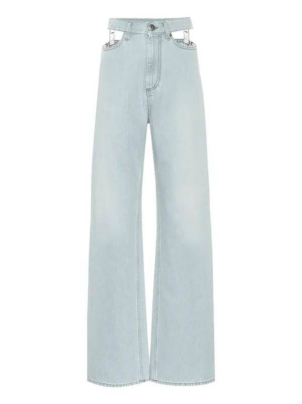 MAISON MARGIELA Cutout High-rise Wide-leg Jeans - Blue