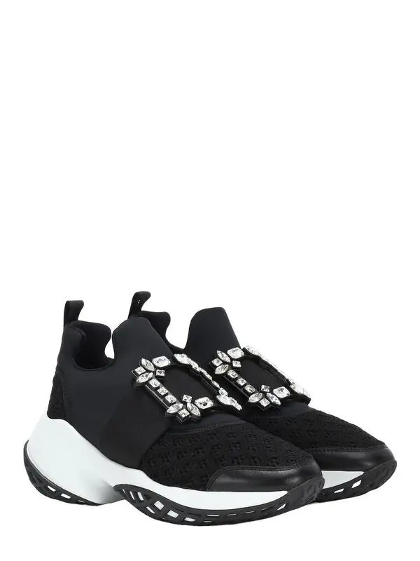 ROGER VIVIER Viv' Run Sneakers With Embellished Detail - Black