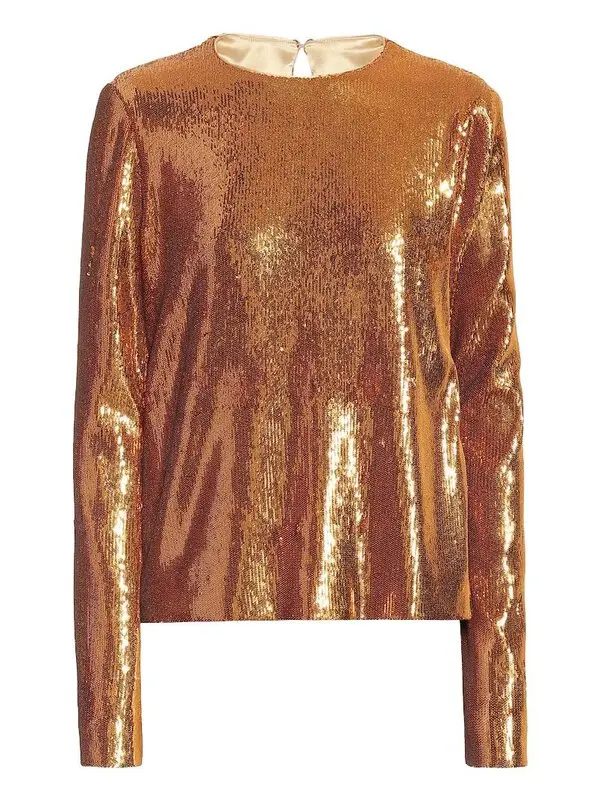 Galvan Gilded Clara Sequined Top - Gold