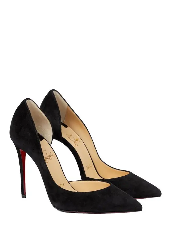 CHRISTIAN LOUBOUTIN Iriza 100 Suede Pumps - Black