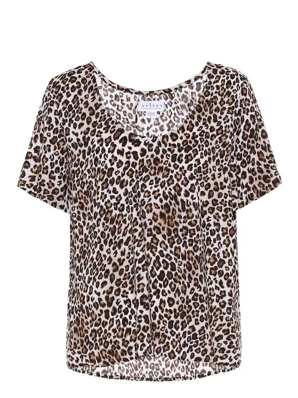 Velvet By Graham & Spencer Caroline Leopard-print Blouse - Brown