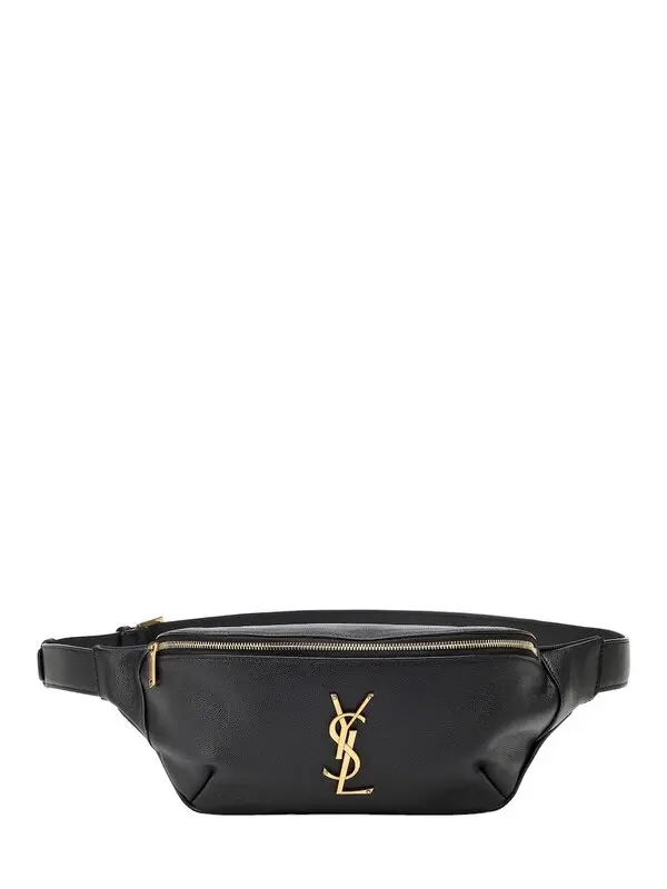 Saint Laurent Classic Monogram Leather Belt Bag - Black