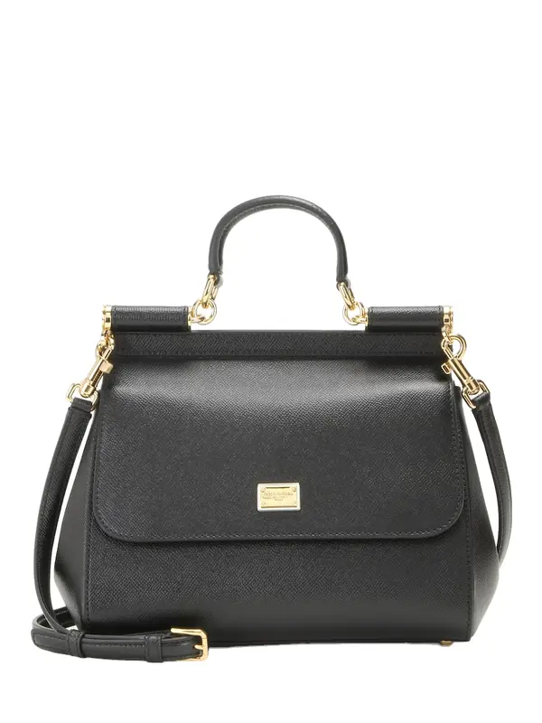 Dolce & Gabbana Sicily Medium Leather Shoulder Bag - Black