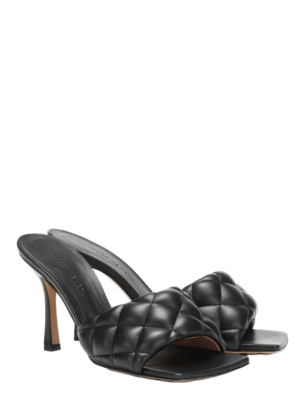 Bottega Veneta Padded Leather Sandals - Black