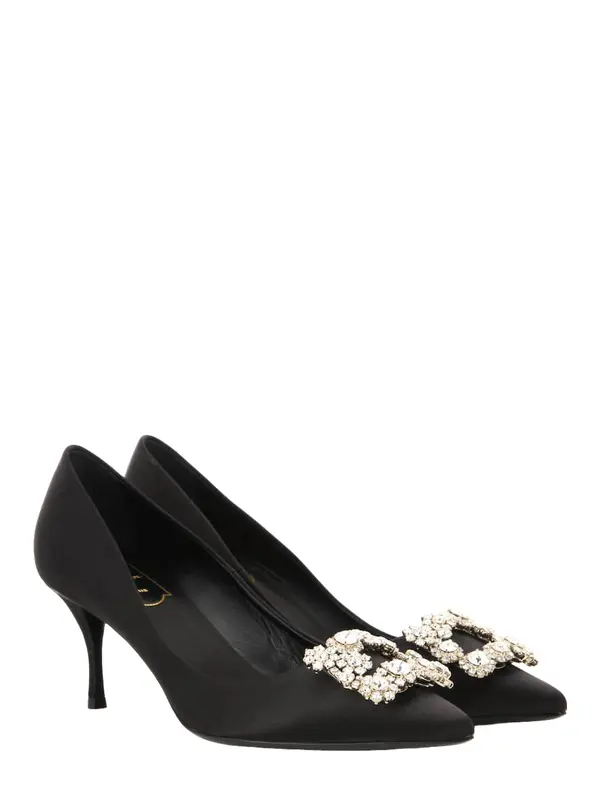 ROGER VIVIER Embellished Satin Pumps - Black