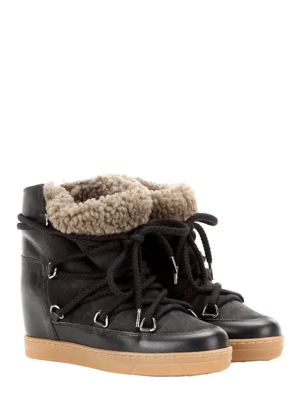 Isabel Marant Nowles Leather Ankle Boots - Black