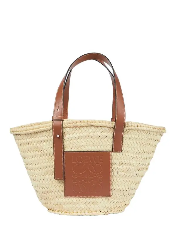 Loewe Leather-trimmed Basket Tote - Neutrals
