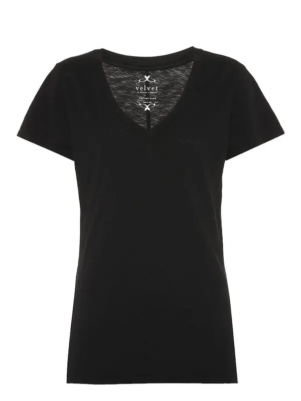 Velvet By Graham & Spencer Lilith Cotton T-shirt - Black