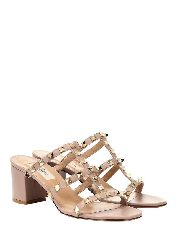 Valentino Garavani Rockstud Leather Sandals - Pink