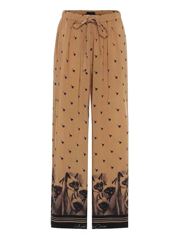 Undercover Printed Drawstring Pants - Brown