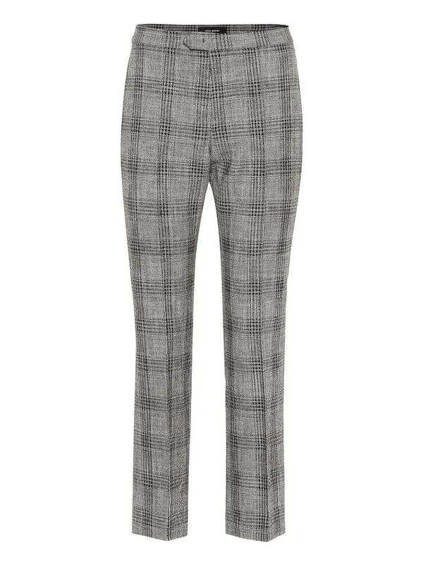 Isabel Marant Derys Checked Cotton And Wool Pants - Grey