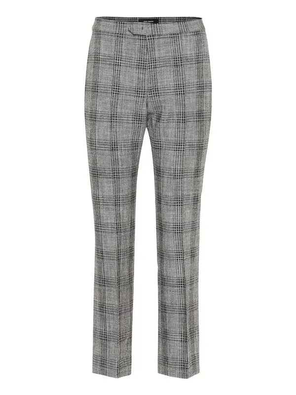 Isabel Marant Étoile Derys Checked Cotton And Wool Pants - Grey