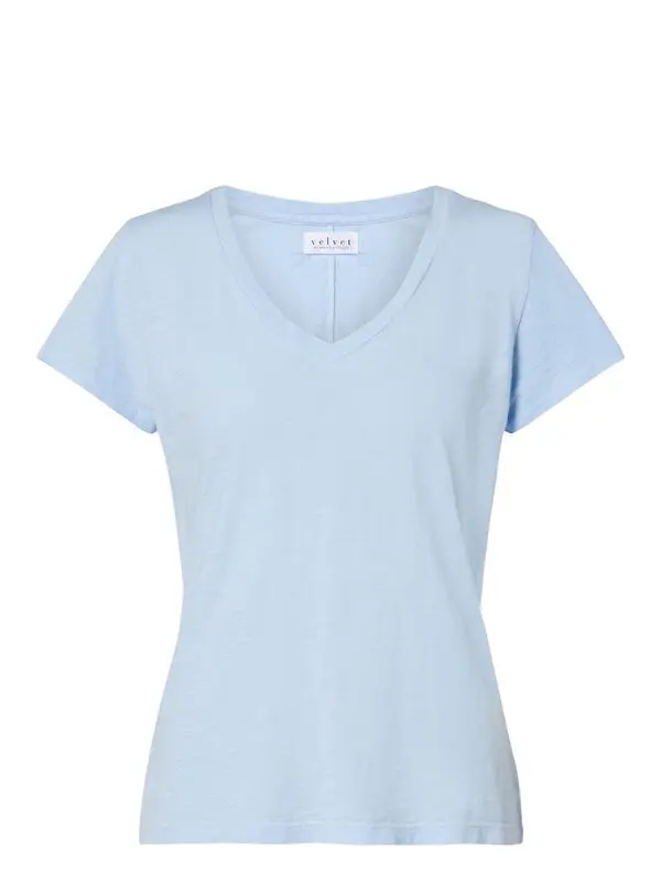 Velvet By Graham & Spencer Lilith Cotton T-shirt - Blue