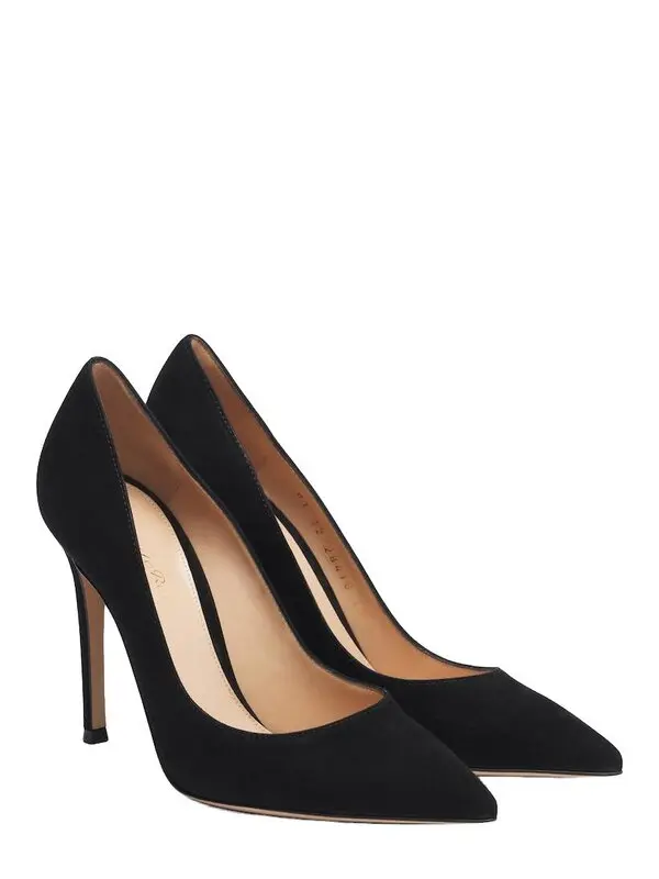 GIANVITO ROSSI 105 Suede Pumps - Black Suede