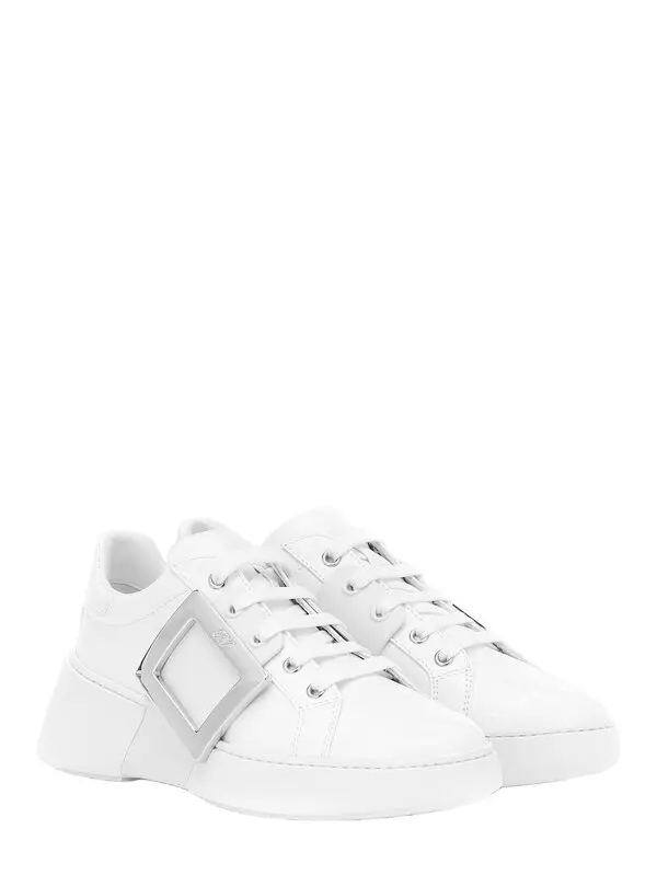 ROGER VIVIER Leather Sneakers - Silver