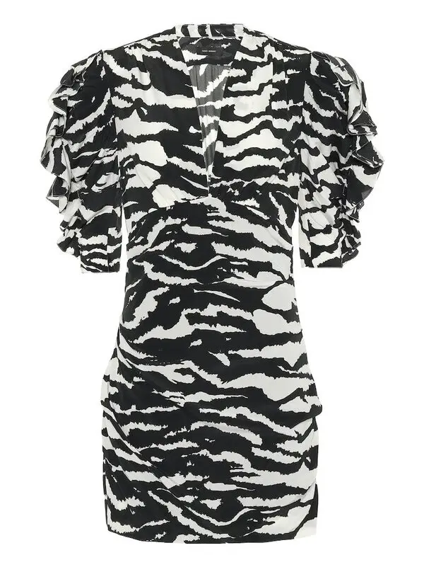 Isabel Marant Farah Animal-print Minidress - Black