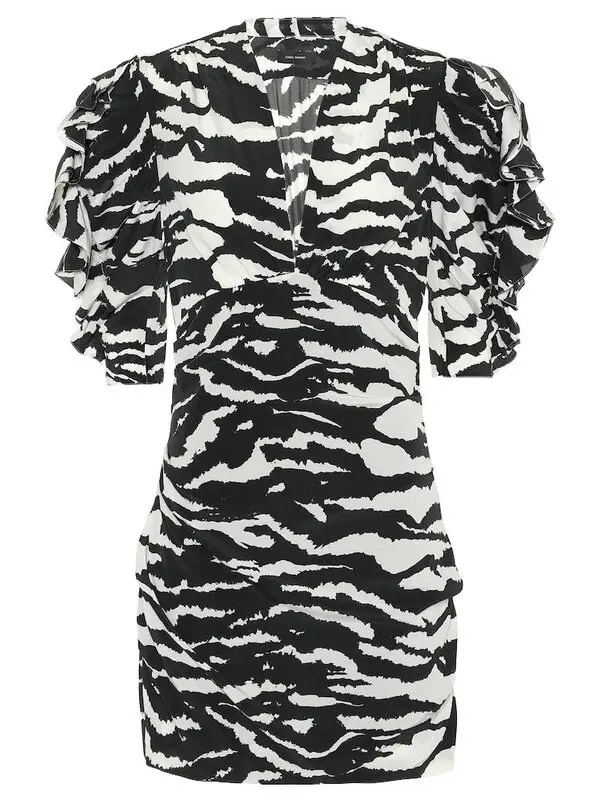 Isabel Marant Étoile Farah Animal-print Minidress - Black