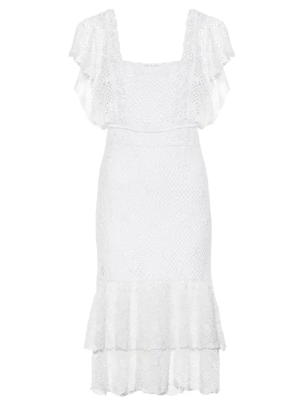 Anna Kosturova Florence Crochet Cotton Dress - White