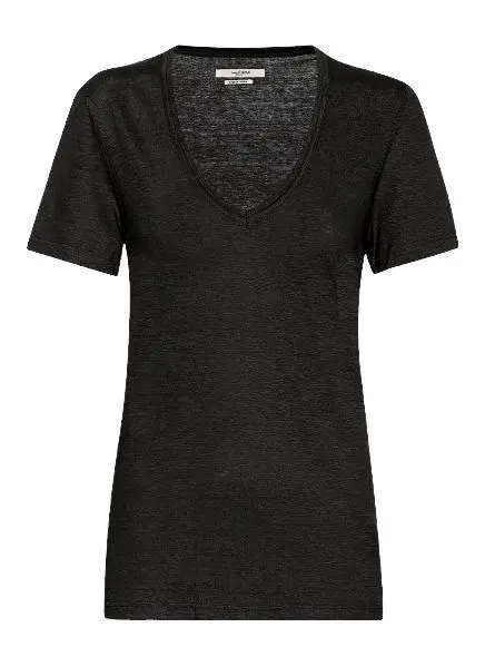MARANT ETOILE Kranger Linen T-shirt - Black