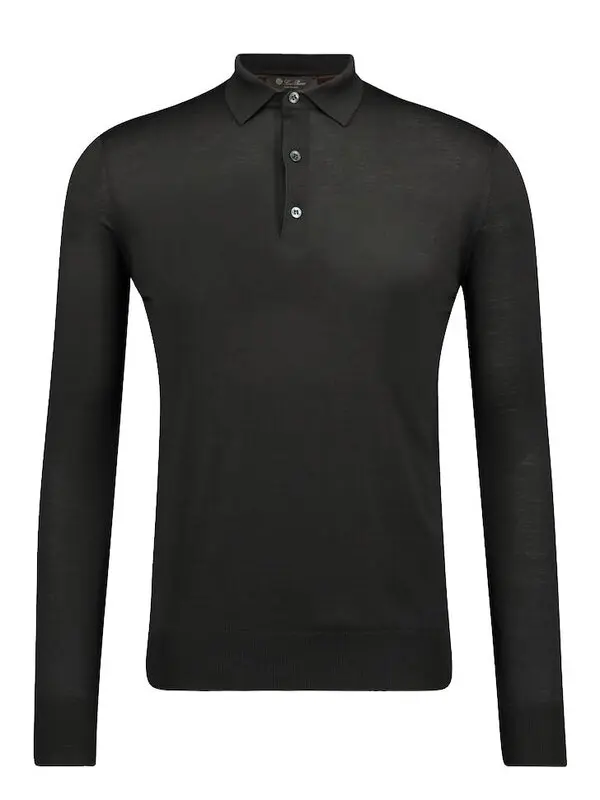 Loro Piana Ml Long-sleeved Wool Polo Shirt - Brown