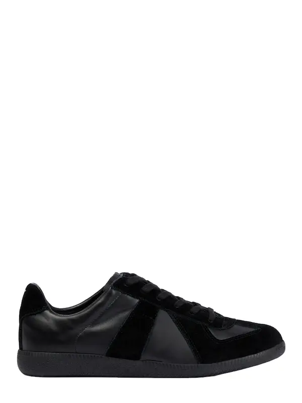MAISON MARGIELA Replica Leather And Suede Sneakers - Black