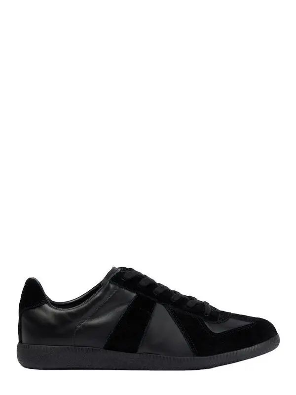 MAISON MARGIELA Replica Leather And Suede Sneakers - Black