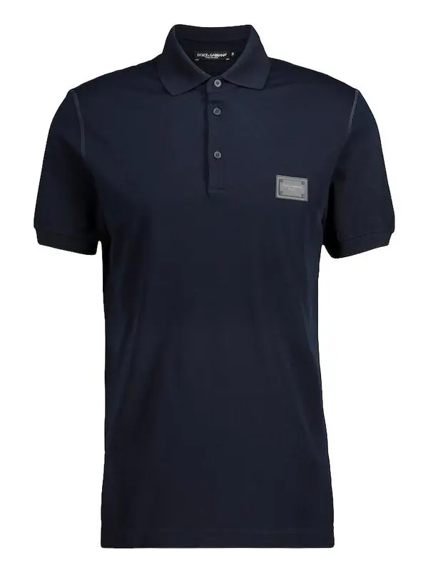 Dolce & Gabbana Plaque Polo Shirt - Black