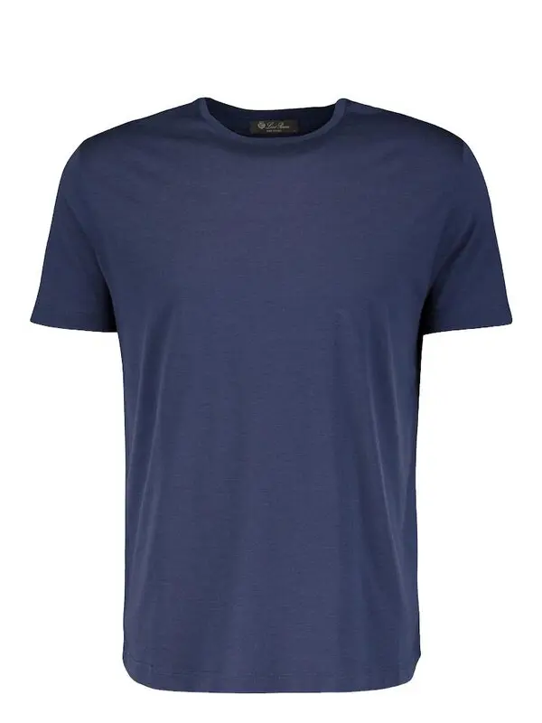 Loro Piana Silk-cotton Blend T-shirt - Blue