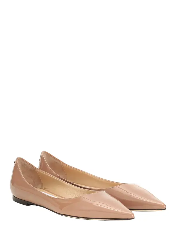 JIMMY CHOO Love Patent Leather Ballerina - Beige