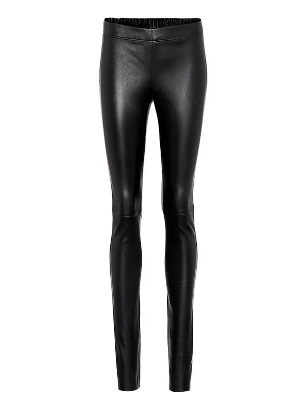 JOSEPH Mid-rise Leather Leggings - Black