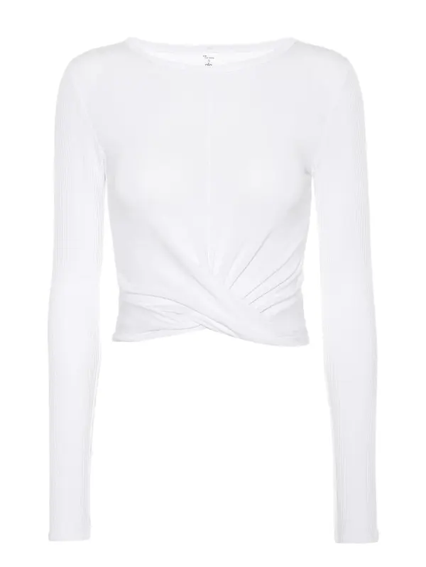 Alo Yoga Cover Cropped Top - White