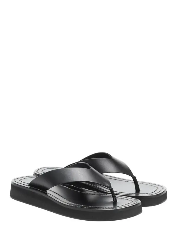 THE ROW Ginza Leather Platform Slides - Black