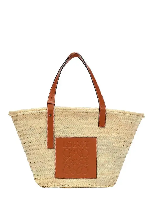 Loewe Leather-trimmed Basket Tote - Beige