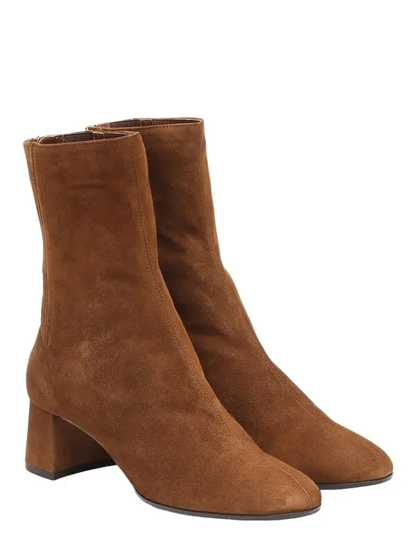AQUAZZURA Saint Honoré 50 Suede Ankle Boots - Brown