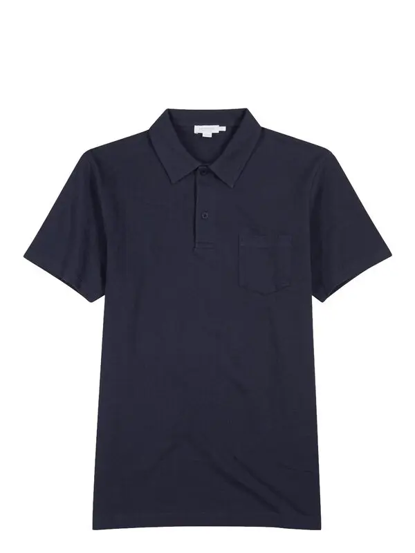 Sunspel Riviera Cotton-mesh Polo Shirt - Navy