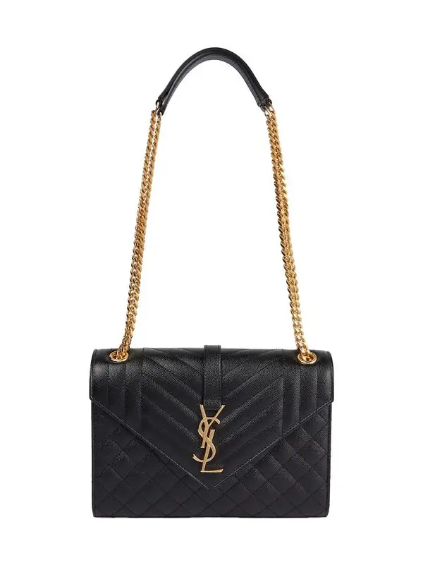 Saint Laurent Envelope Medium Shoulder Bag - Black