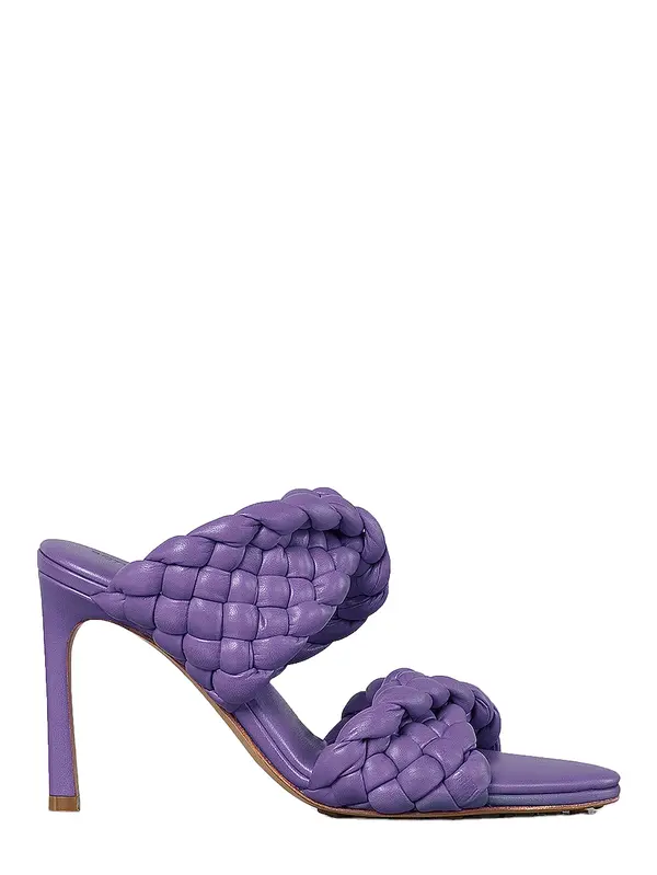 Bottega Veneta Padded Woven Leather Sandals - Purple