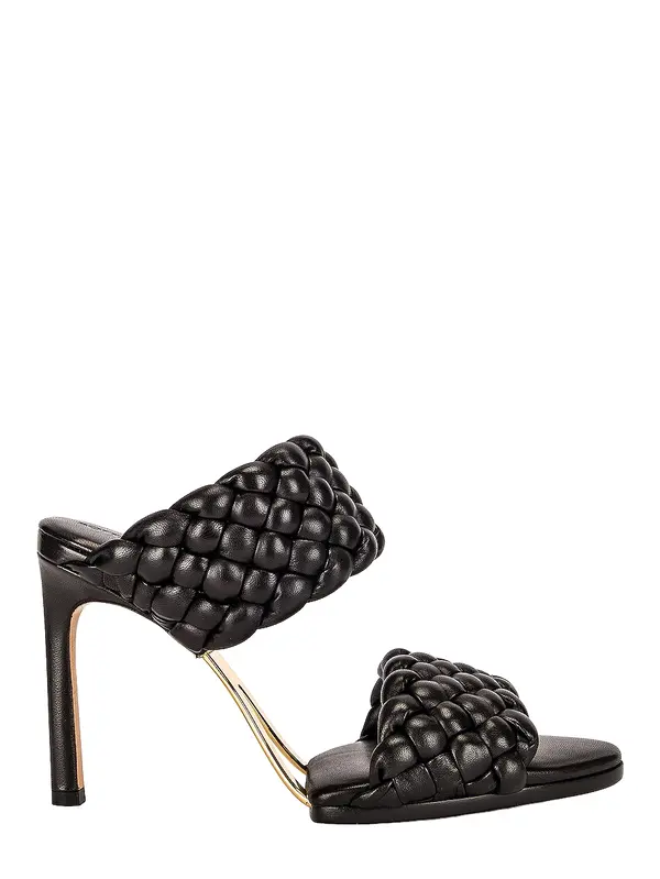 Bottega Veneta Lido Leather Woven Sandals - Black