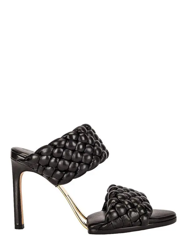 Bottega Veneta Lido Leather Woven Sandals - Black