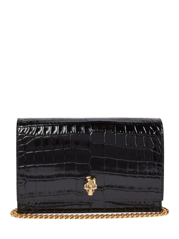 Alexander McQueen Skull Small Leather Crossbody Bag - Black