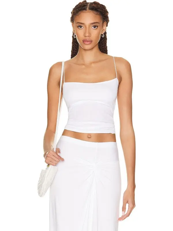 Enza Costa Supima Cotton Essential Strappy Tank Top - White