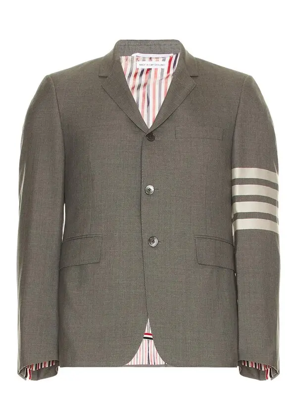Thom Browne Bar Engineered Suit Jacket In Grey - Medium Grey
