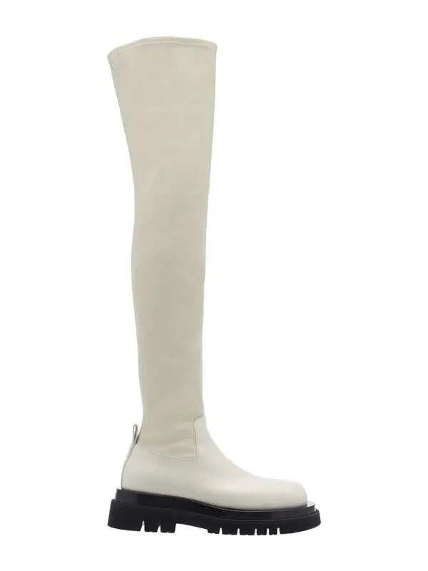 Bottega Veneta The Tire Over-the-knee Leather Boots - White