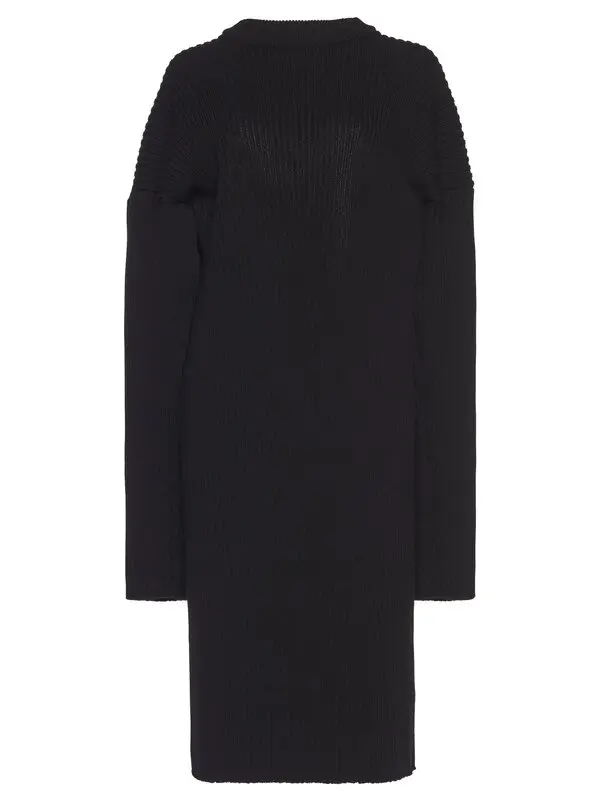Bottega Veneta Knitted Wool-blend Midi Dress - Black