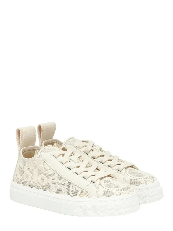 Chloé Lauren Lace Sneakers - Beige
