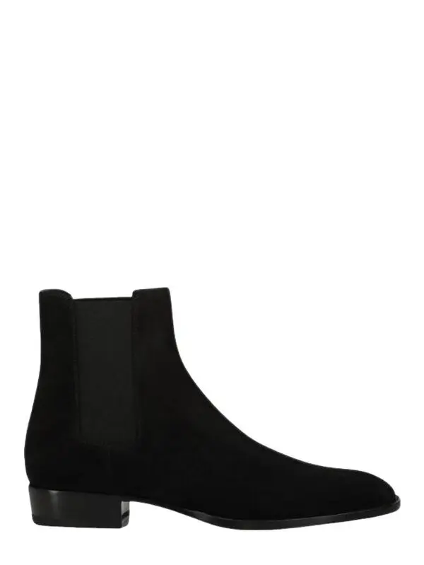 Saint Laurent Wyatt Suede Chelsea Boots - Black