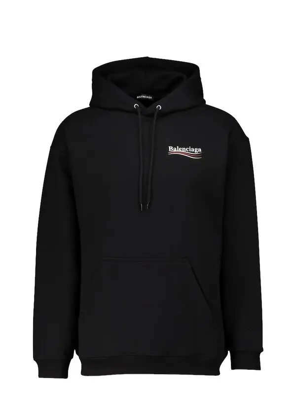 Balenciaga Political Campaign Hooded Sweatshirt - Black